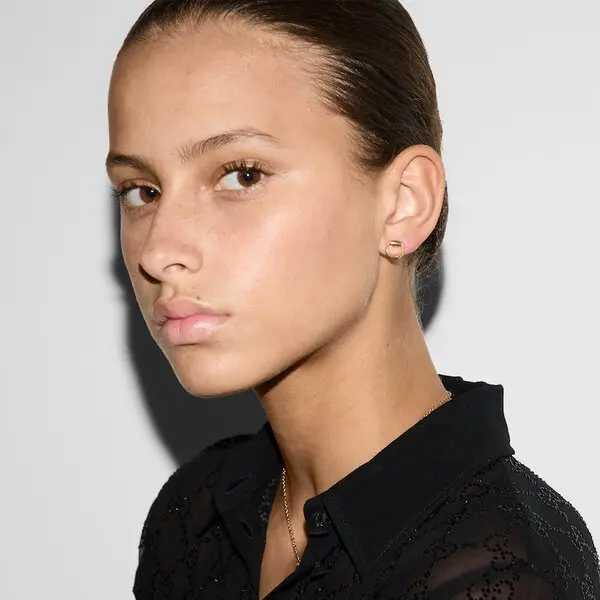 Gucci Interlocking 18k Stud Earrings