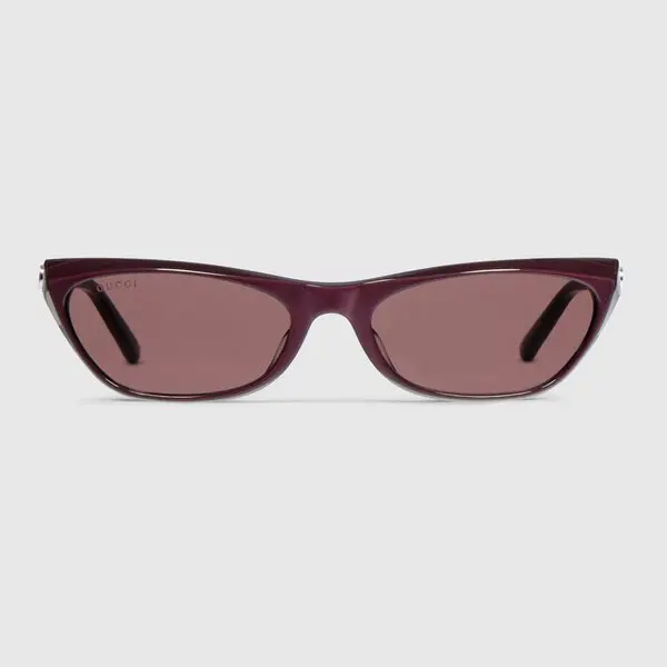 Gucci Frameless Oval Sunglasses - Red