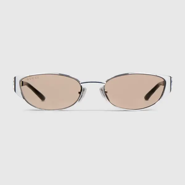 Gucci Frameless Oval Sunglasses - Silver