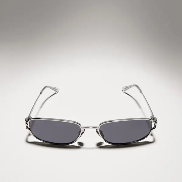Gucci Frameless Oval Sunglasses With Horsebit Detail - Silver