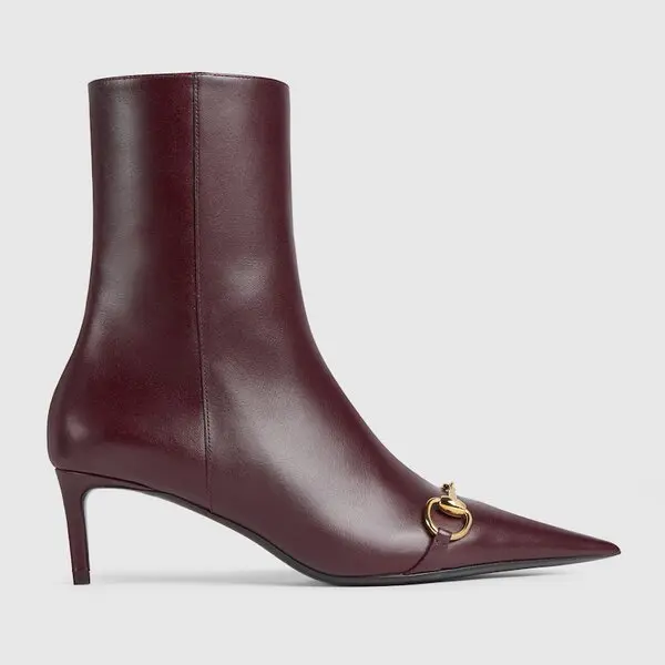 Gucci Horsebit Ankle Boots - Bordeaux