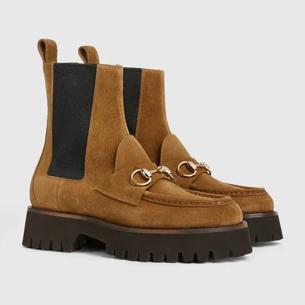 Gucci Ankle Boot With Horsebit - Brown