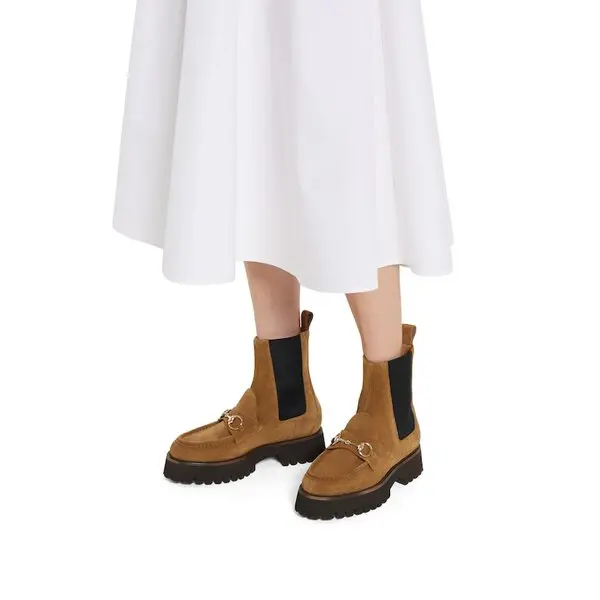 Gucci Ankle Boot With Horsebit - Brown