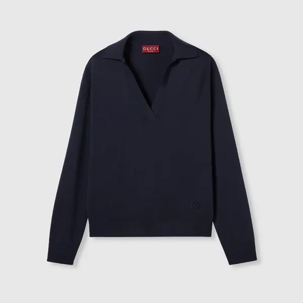 Gucci Poo Top With Striped Trim, Size - Blue