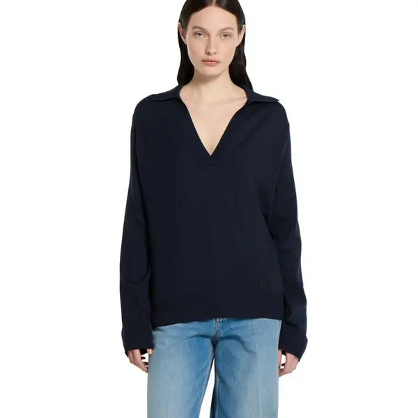 Gucci Poo Top With Striped Trim, Size - Blue
