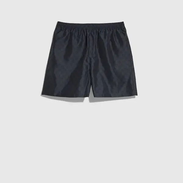 Gucci Floral Print Polyester Poplin Swim Shorts - Black