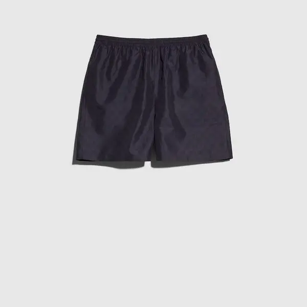 Gucci Gg Print Nylon Swim Short, Size - Blue