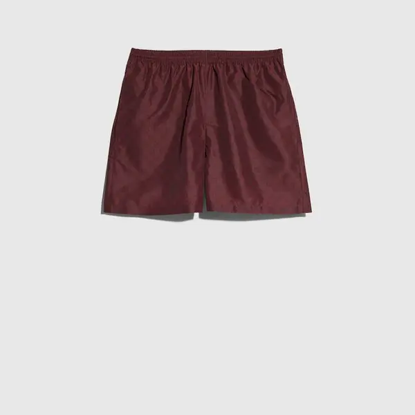 Gucci Gg Print Nylon Swim Short, Size - Red