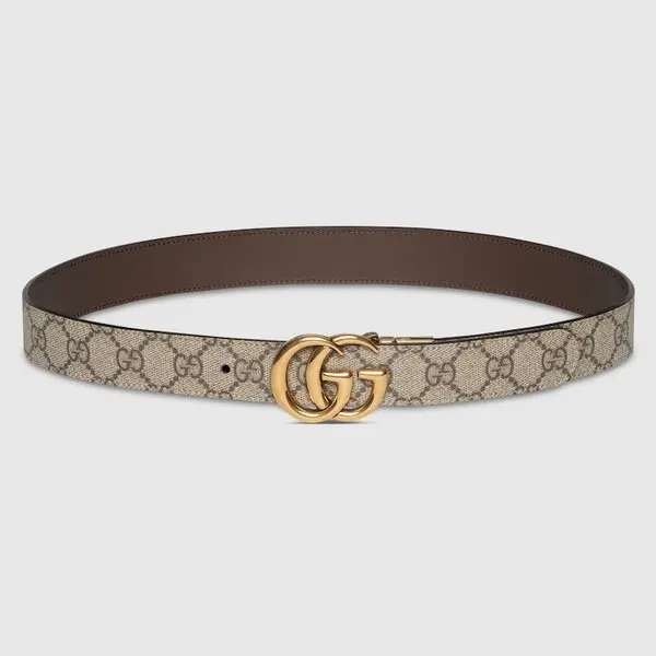 Gucci Gg Marmont Reversible Belt - Beige