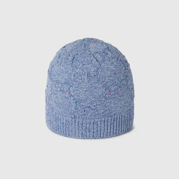 Gucci Baby Gg Pattern Wool Hat, Size - Blue