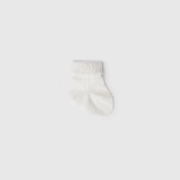 Gucci Baby Gg Pattern Wool Hat, Ize - White