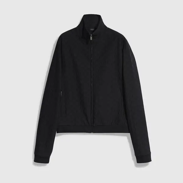 Gucci Gg Jersey Jacquard Zip Jacket - Black