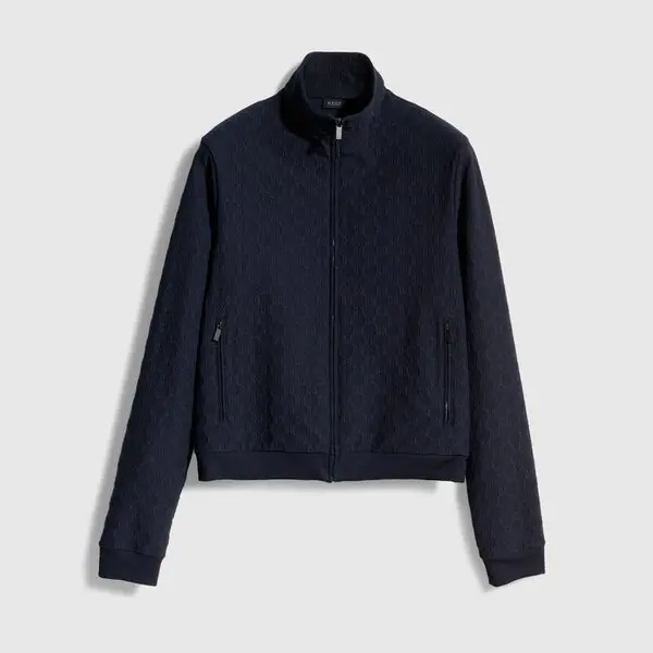 Gucci Gg Jerey Jacquard Zip Jacket, Ize - Blue