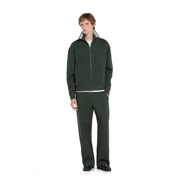 Gucci Gg Jersey Jacquard Zip Jacket - Green