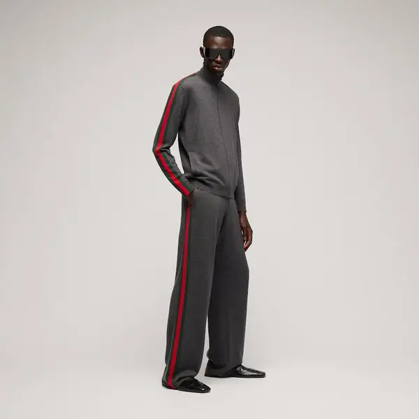 Gucci Wool-silk Blend Hooded Zip Cardigan - Grey