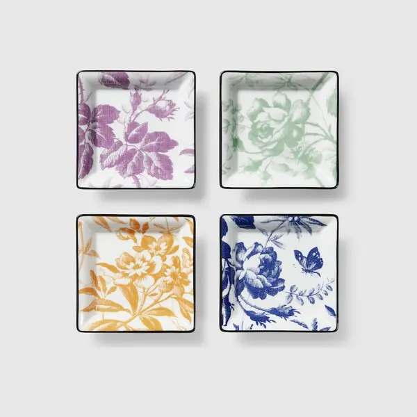 Gucci Flora Sketch Print Round Box - Blue