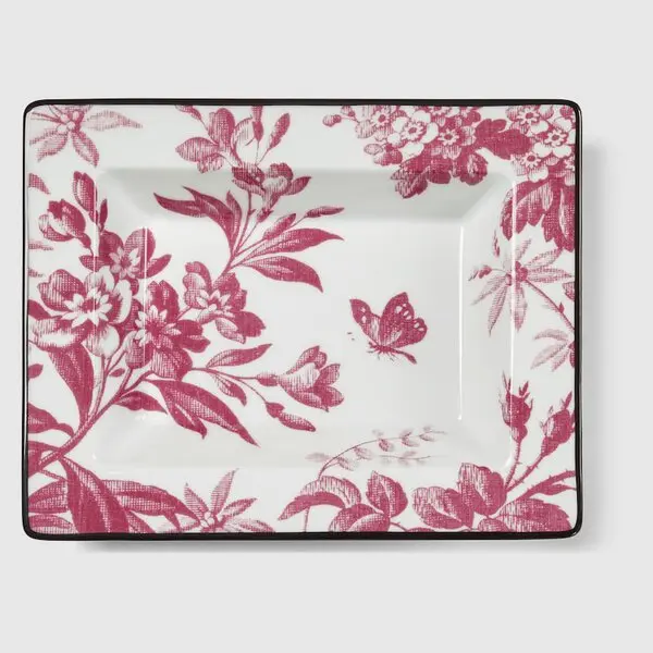 Gucci Flora Sketch Print Round Box - Red