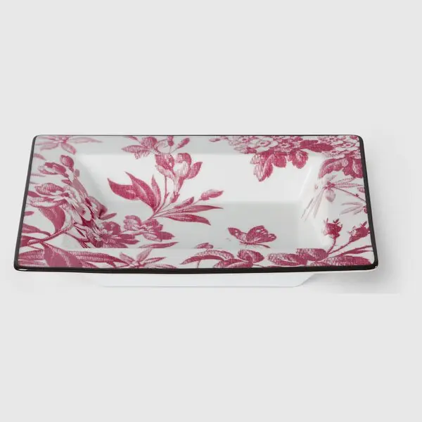 Gucci Flora Sketch Print Round Box - Red