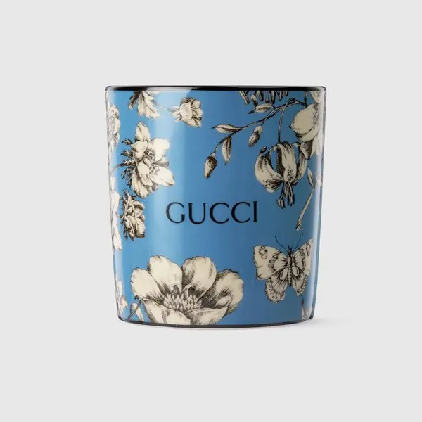 Gucci Flora Sketch Print Candle - Blue
