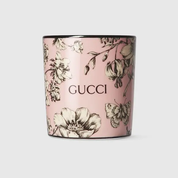 Gucci Flora Sketch Print Candle - Pink