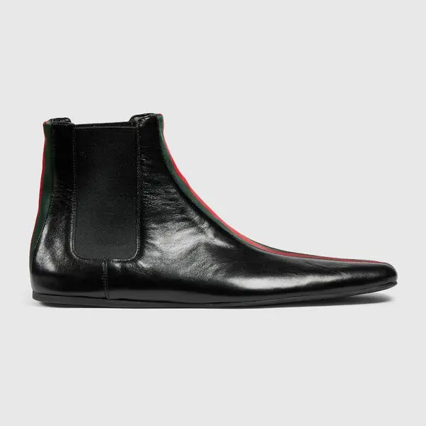 Gucci Lasered Gg Leather Chelsea Ankle Boots - Black