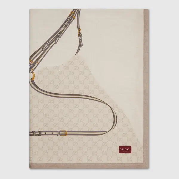Gucci Double-sided Gg Quilted Cotton Blanket - Beige