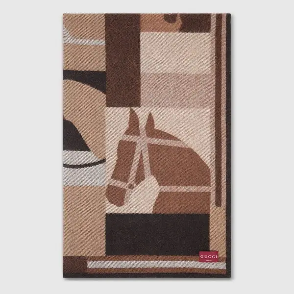 Gucci Gg Quilted Cotton Blanket - Brown