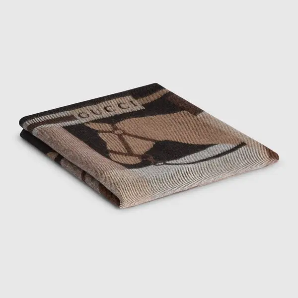 Gucci Gg Quilted Cotton Blanket - Brown
