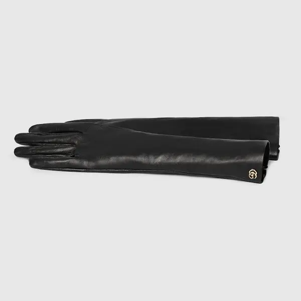 Gucci Woo Cashmere Goves With Doube G, Size - Black