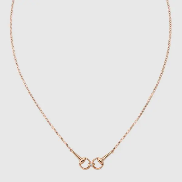 Gucci Interlocking G 18k And Green Agate Chain Necklace With Diamond - Gold