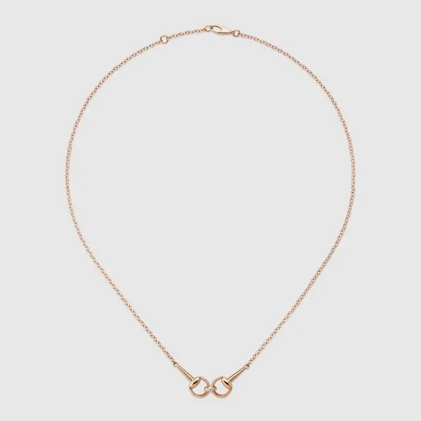 Gucci Interlocking G 18k And Green Agate Chain Necklace With Diamond - Gold