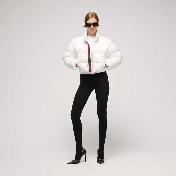 Gucci Gg Canvas Bomber Jacket - White