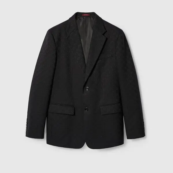 Gucci Gg Cotton Blend Canvas Jacket