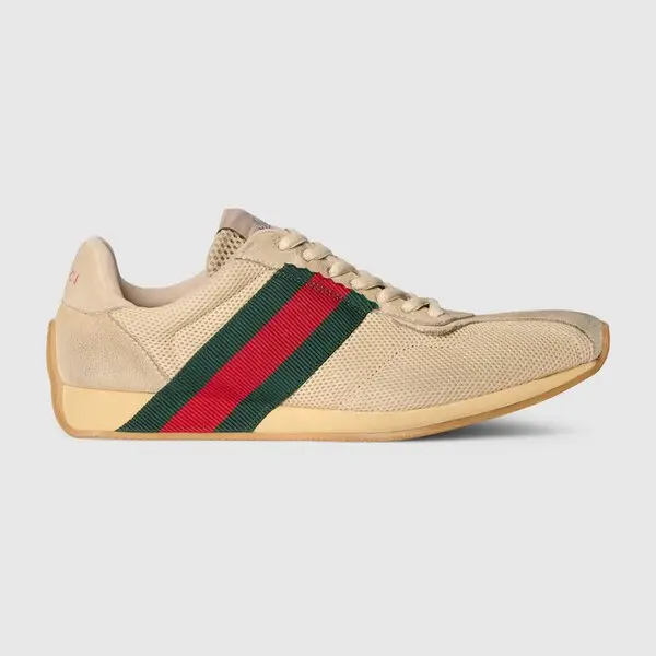 Gucci Rhyton Trainer With Logo - Beige