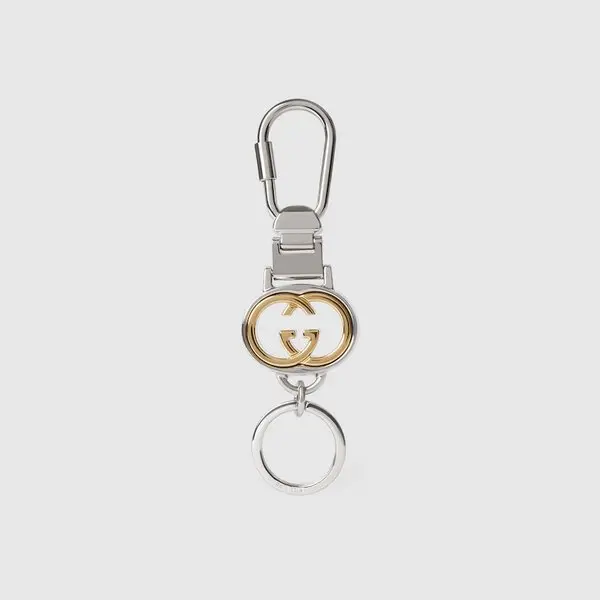 Gucci Ophidia Gg Supreme Canvas Keychain - Silver