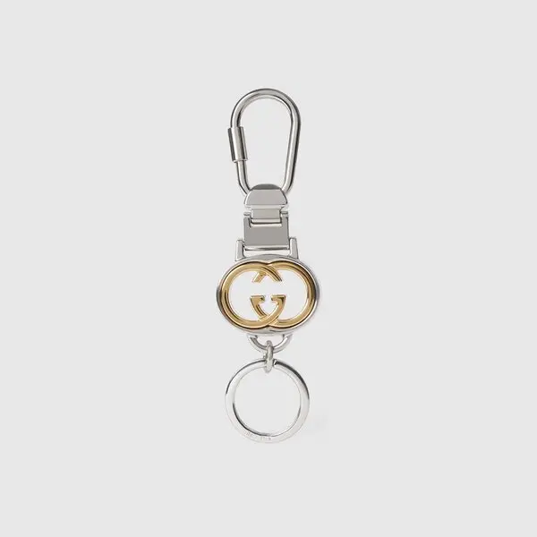 Gucci Ophidia Gg Supreme Canvas Keychain - Silver