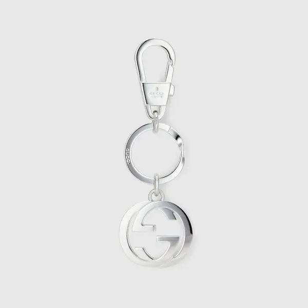 Gucci Ophidia Gg Supreme Canvas Keychain - Silver