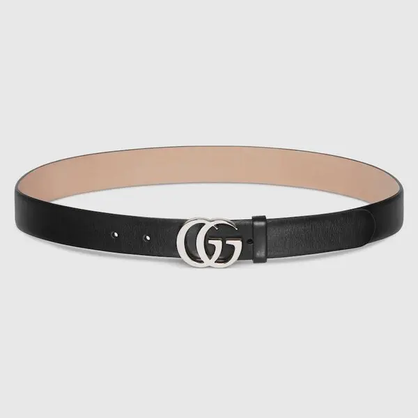 Gucci Reversible Belt With Interlocking G Buckle - Black