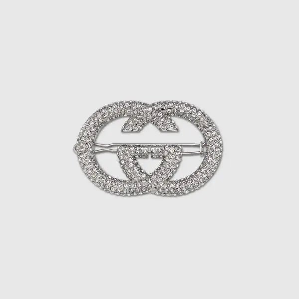 Gucci Interlocking G Hair Clip With Crystals