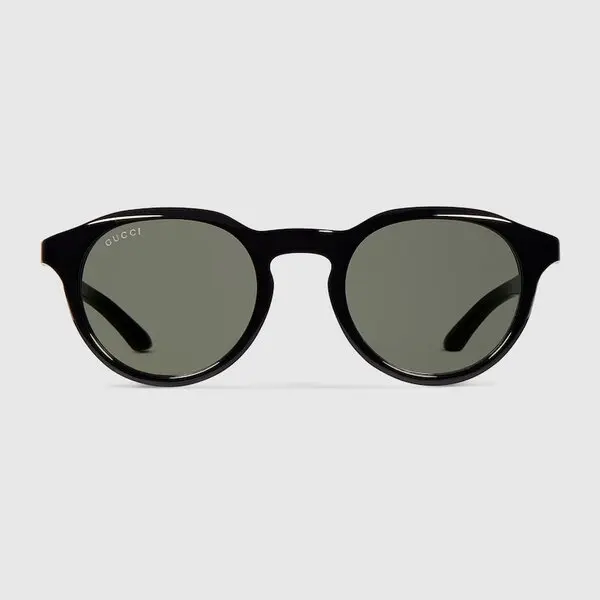 Gucci Square Frame Sunglasses With Engraved Logo - Black