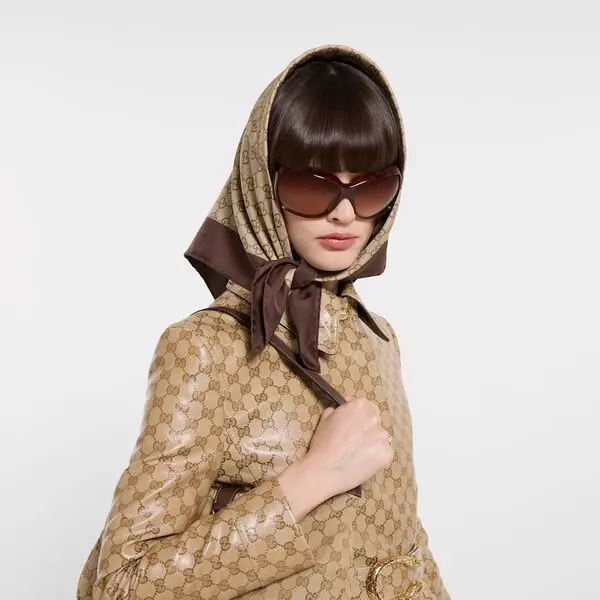 Gucci Printed Silk Twill Headband - Beige