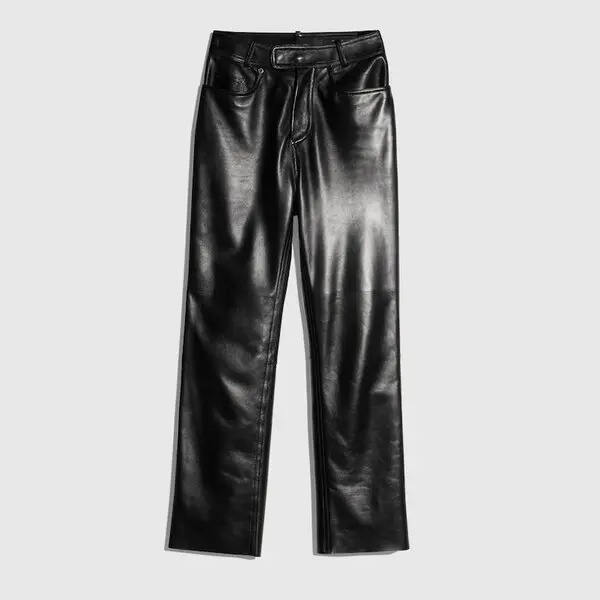 Gucci Light Stretch Leather Skinny Pants - Black
