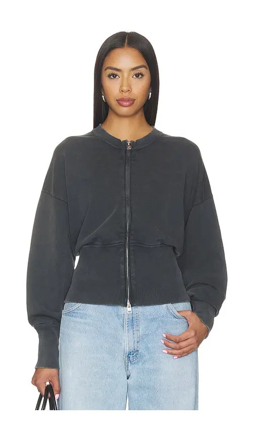 Closed Zipped Cardigan In . Also - Black