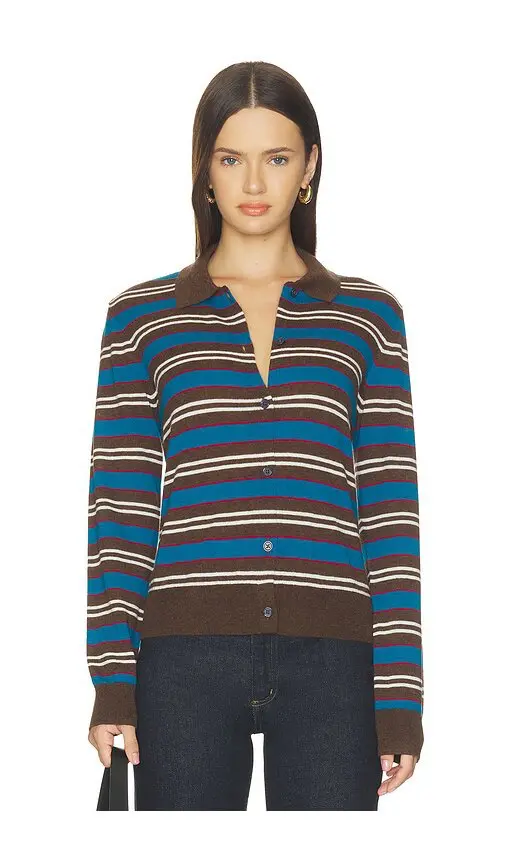PISTOLA Lyvia Long Sleeve Merino Polo Cardigan In . Also - Multi