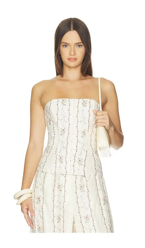 Agua Bendita Abelia Navegante Cropped Top In . Also - Ivory