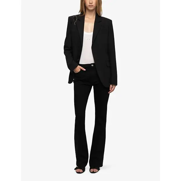 Zadig&Voltaire Vanille Rhinestone-embellished Stretch-woven Blazer