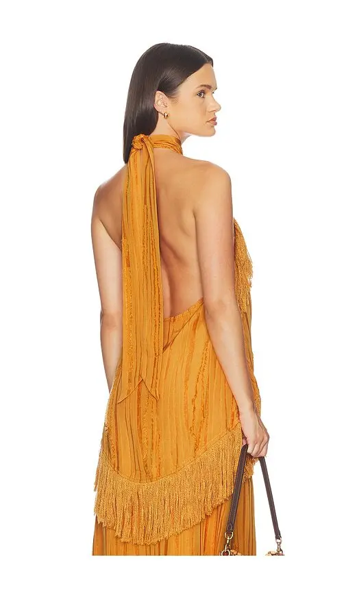 YELLOW THE LABEL Jones Fringe Top - Orange