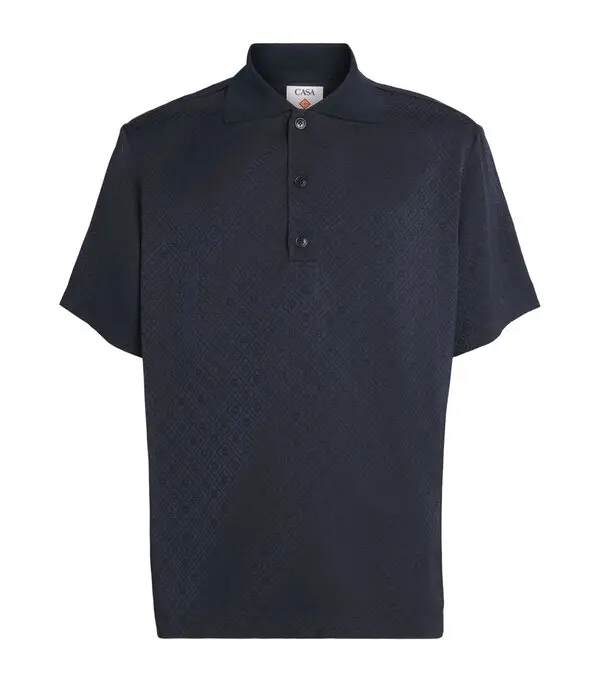 Casablanca Monogram-jacquard Polo Shirt