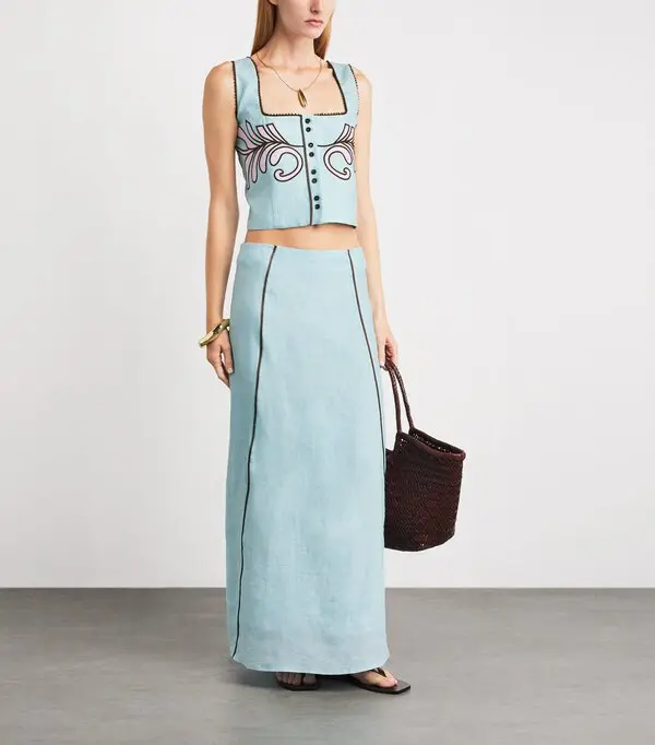 Lug Von Siga Mila Linen Maxi Skirt