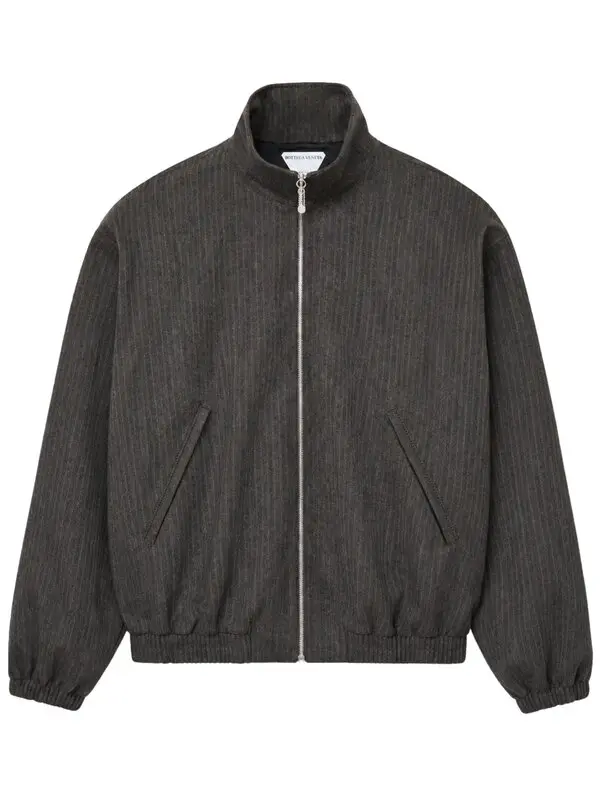 Bottega Veneta Pinstriped Wool Bomber Jacket
